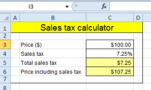 Create a simple sales tax calculator - SpreadsheetConverter